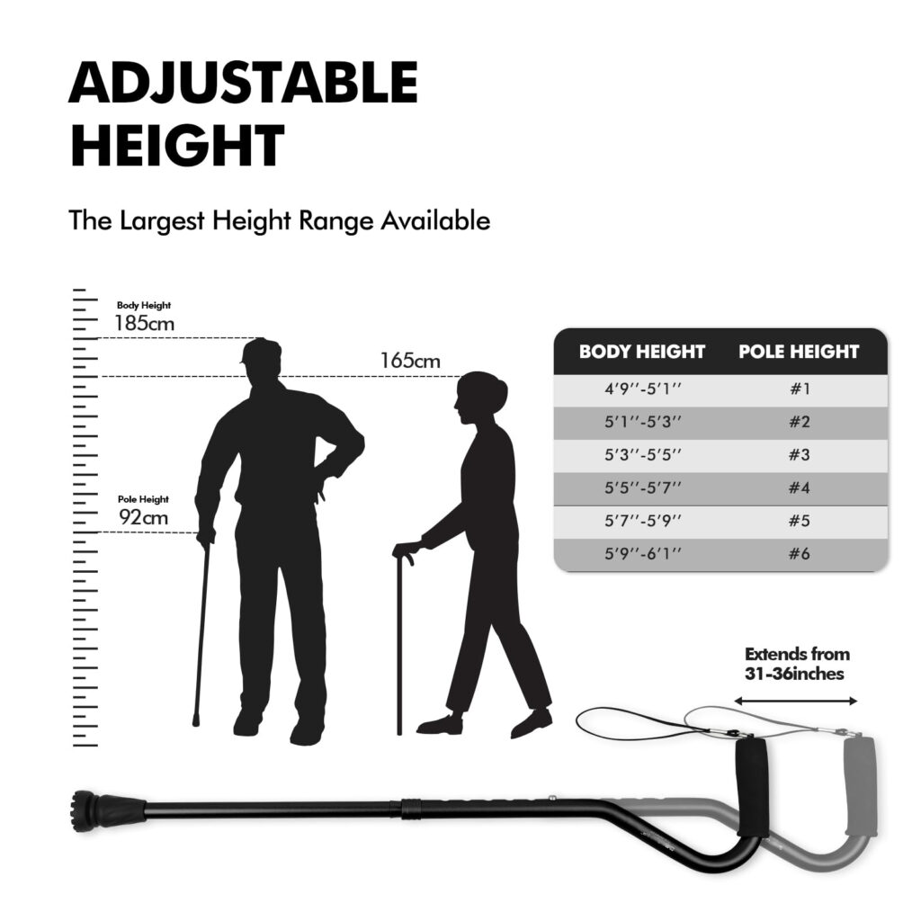 WalkEase Walking Cane: Lightweight and Portable - Offset Design for ...